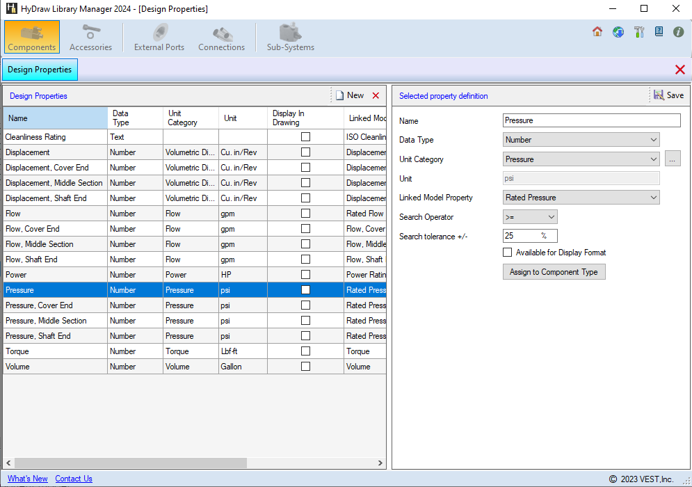 Components - Design Properties